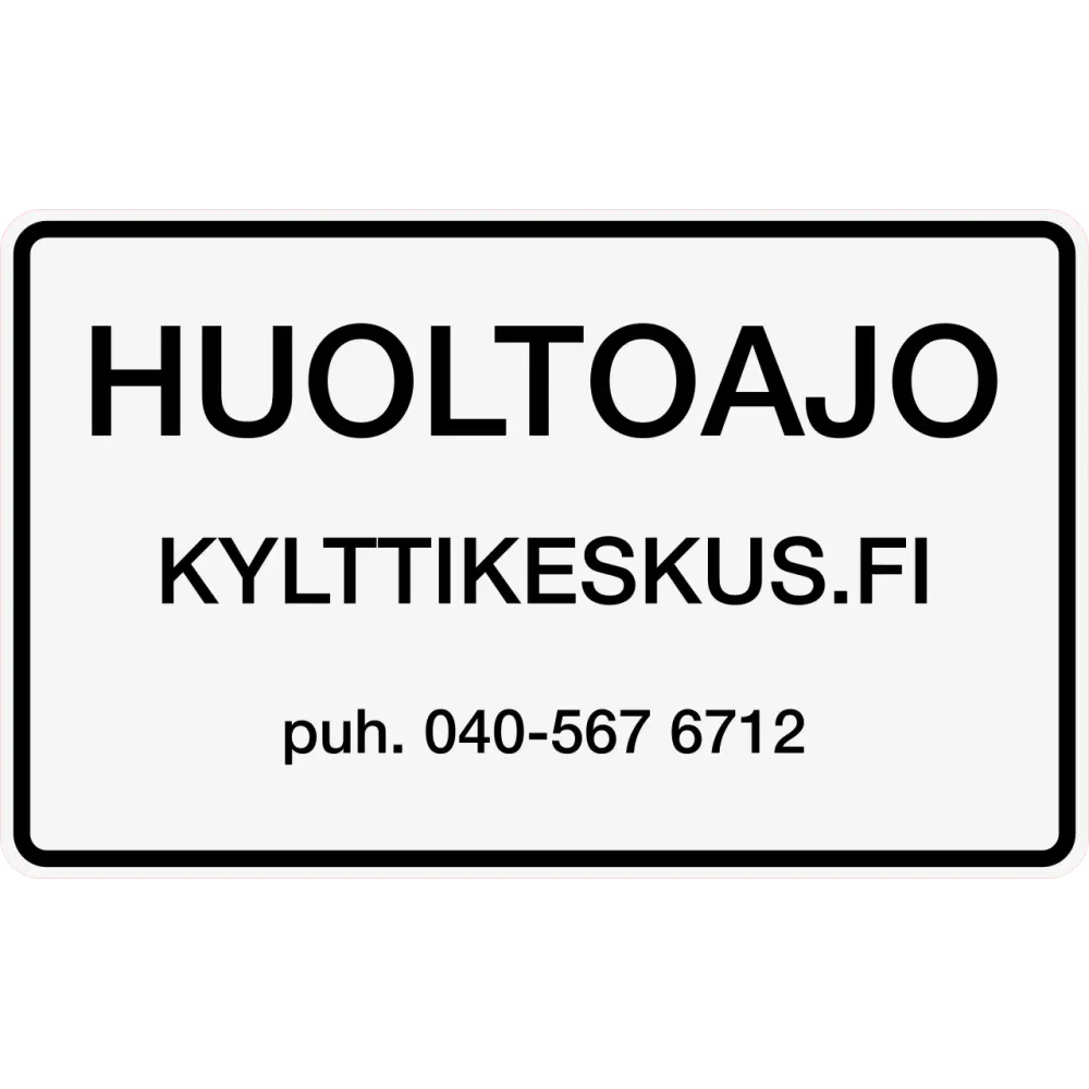 Kaiverrettu huoltoajo-kyltti - Kylttikeskus.fi